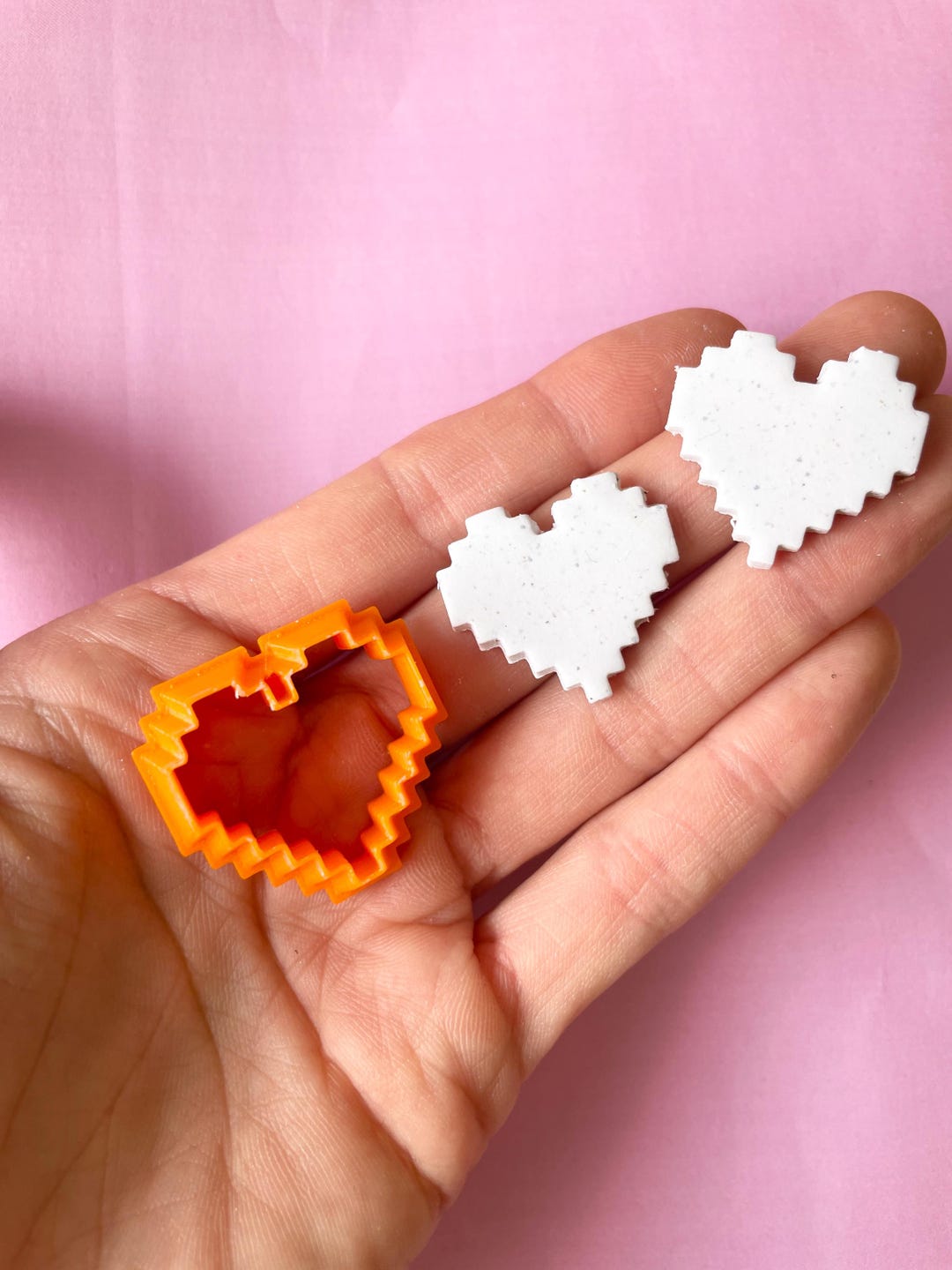 Clay Cutter | Pixelated Heart Shape Cutter for Polymer Clay and ...