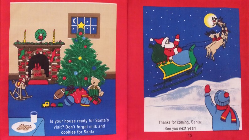Children's Cloth Book "santa Comes to Town" - Etsy