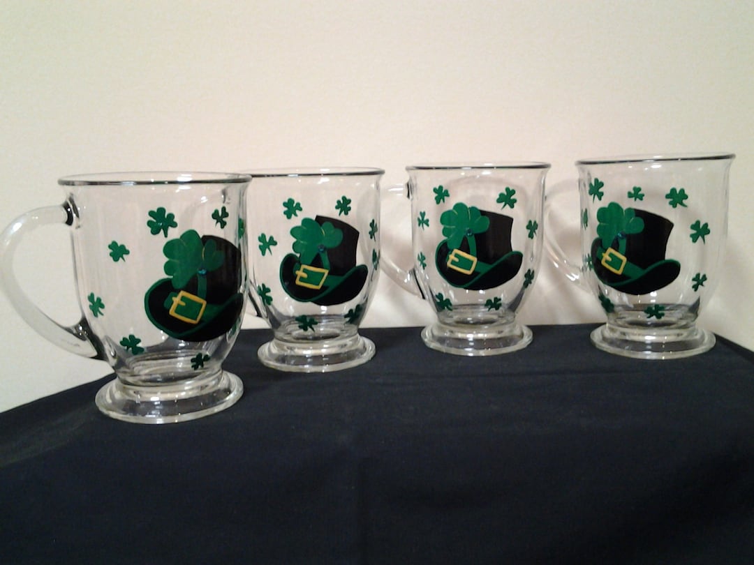 Hand-painted Irish Mugs, Set of 4 - Etsy