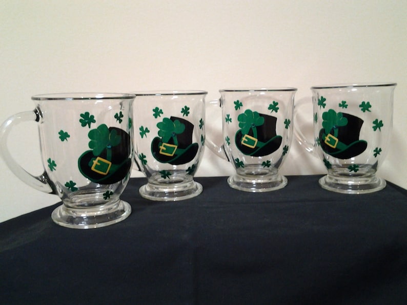 Hand-painted Irish Mugs, Set of 4 - Etsy