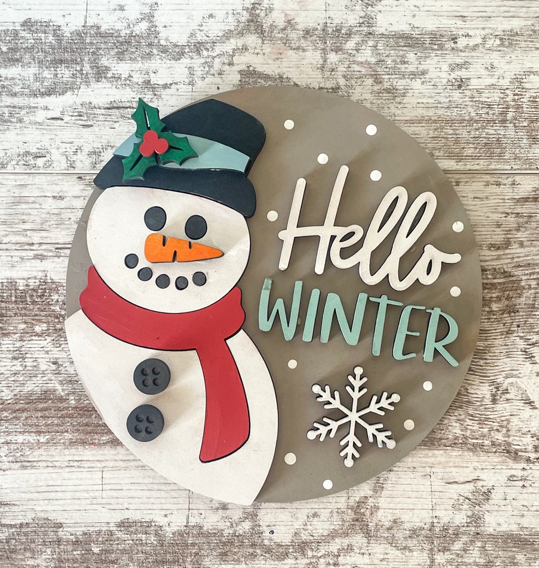 Hello Winter Door Hanger | Door Decor | Craft Kit | Winter Door Decor ...