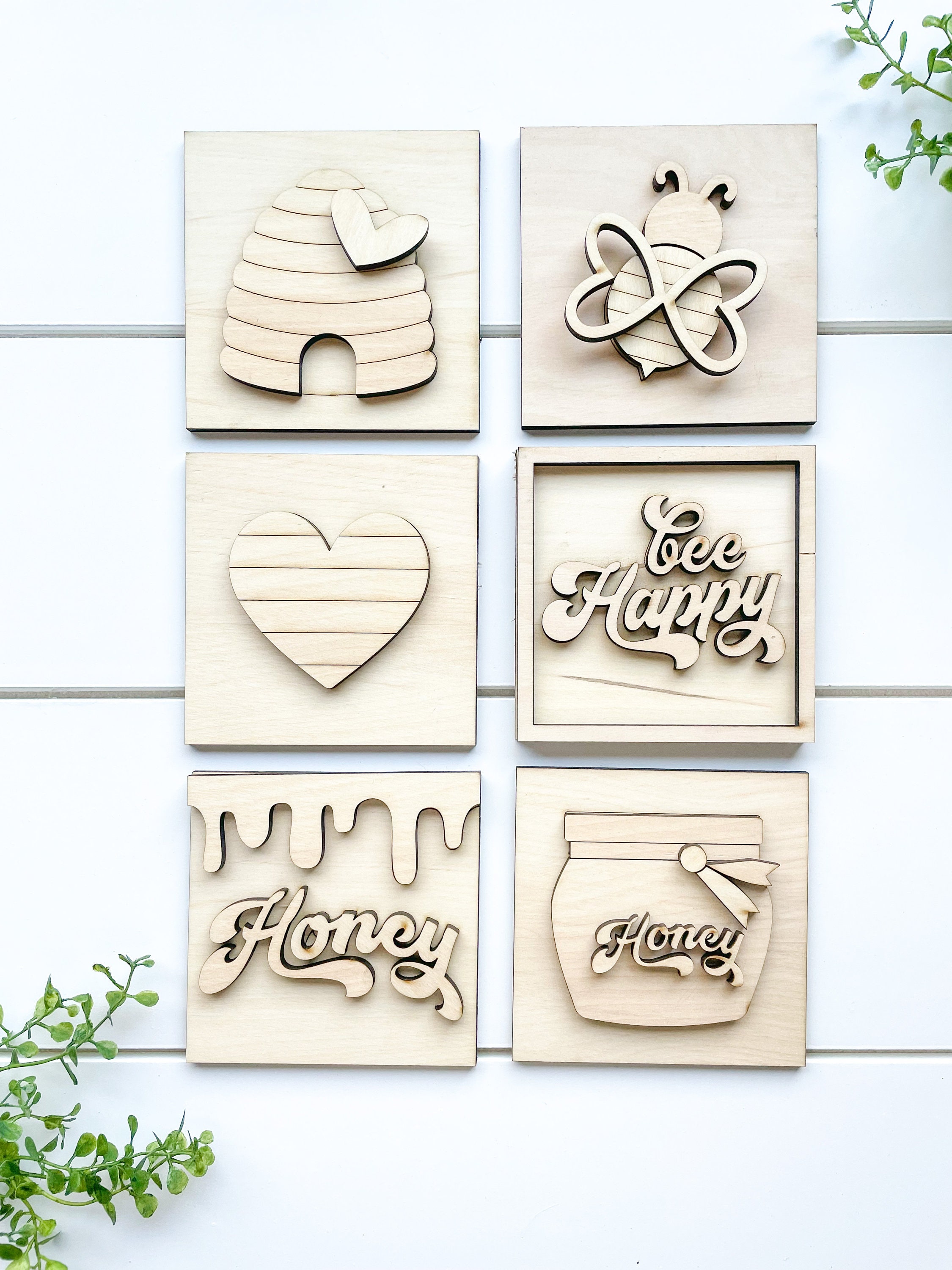 Mini Bee Wood Signs DIY Craft Kit DIY Home Decor Summer Bee Signs ...
