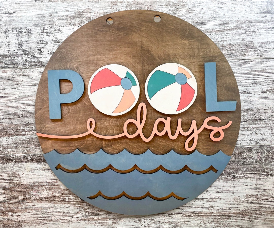 Pool Sign | Door Decor | Craft Kit | Paint Kit | Pool Area Decor | DIY ...