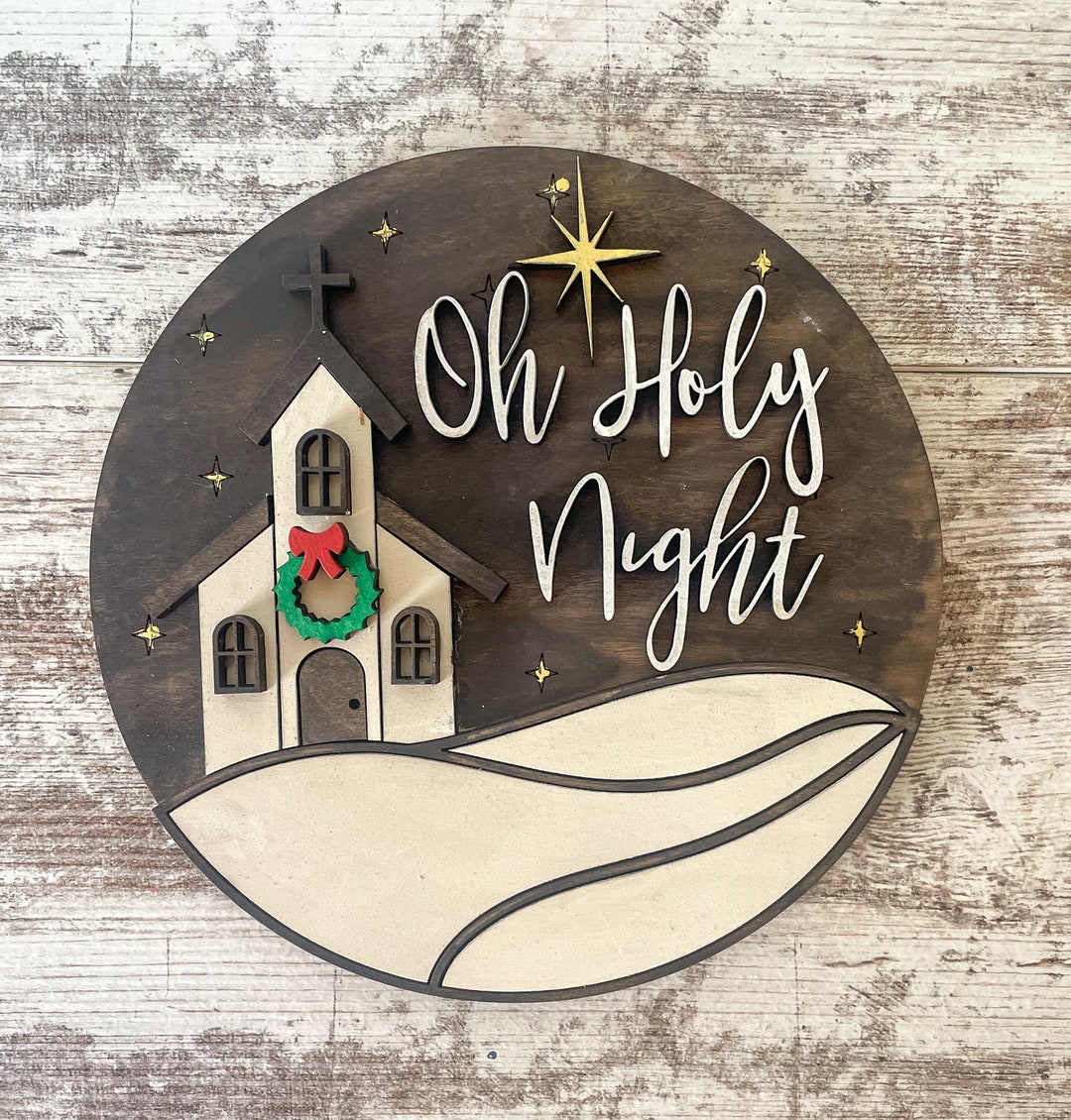 Oh Holy Night Door Hanger | Door Decor | Craft Kit | Winter Door Decor ...