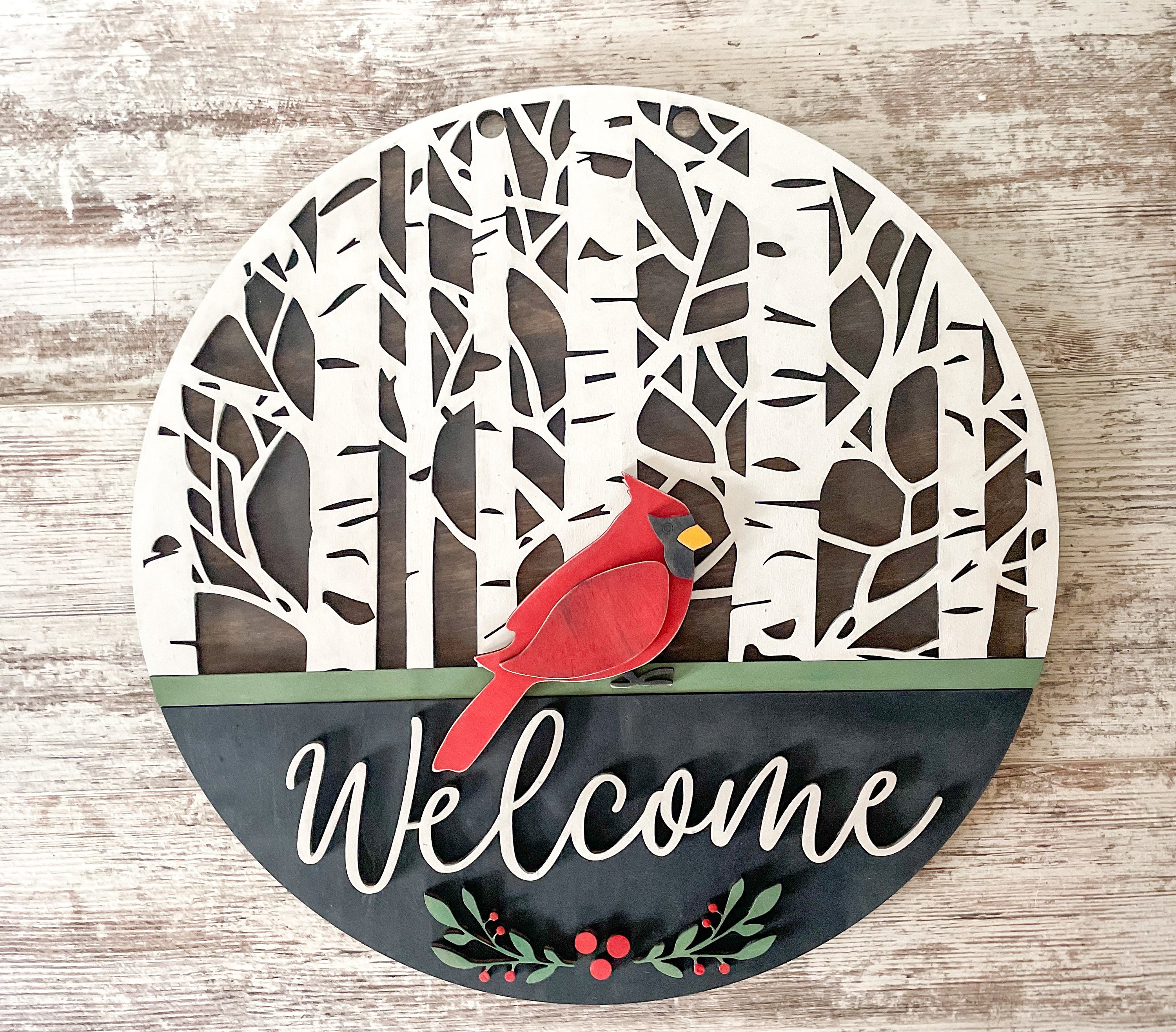 Welcome Cardinal Door Hanger | Door Decor | Craft Kit | Paint Kit ...