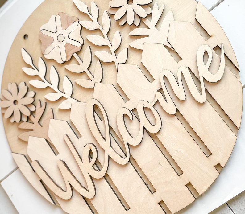 Spring Door Hanger Door Craft Kit Welcome Sign Craft Kit - Etsy