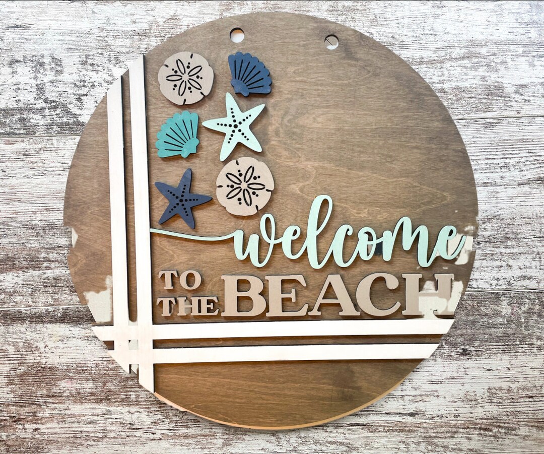 Welcome to the Beach Door Hanger | Door Decor | Craft Kit | Paint Kit ...