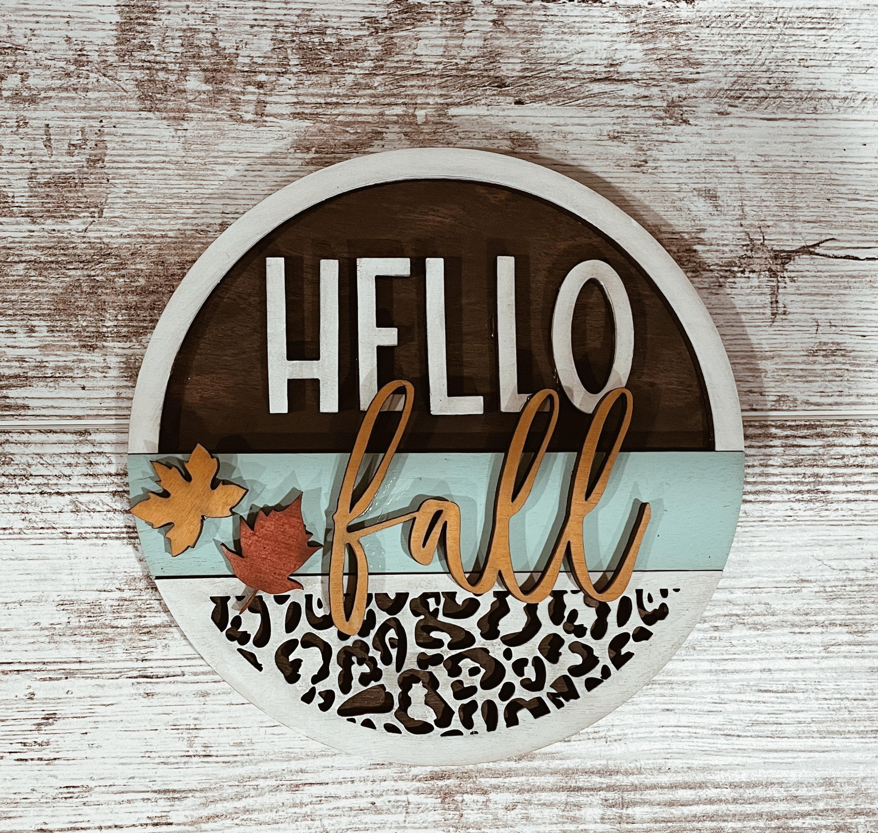 Interchangeable Sign Insert Hello Fall Fall Sign Wood Sign Seasonal ...