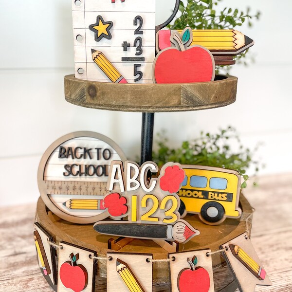 Back to School Tiered Tray Decor - Etsy