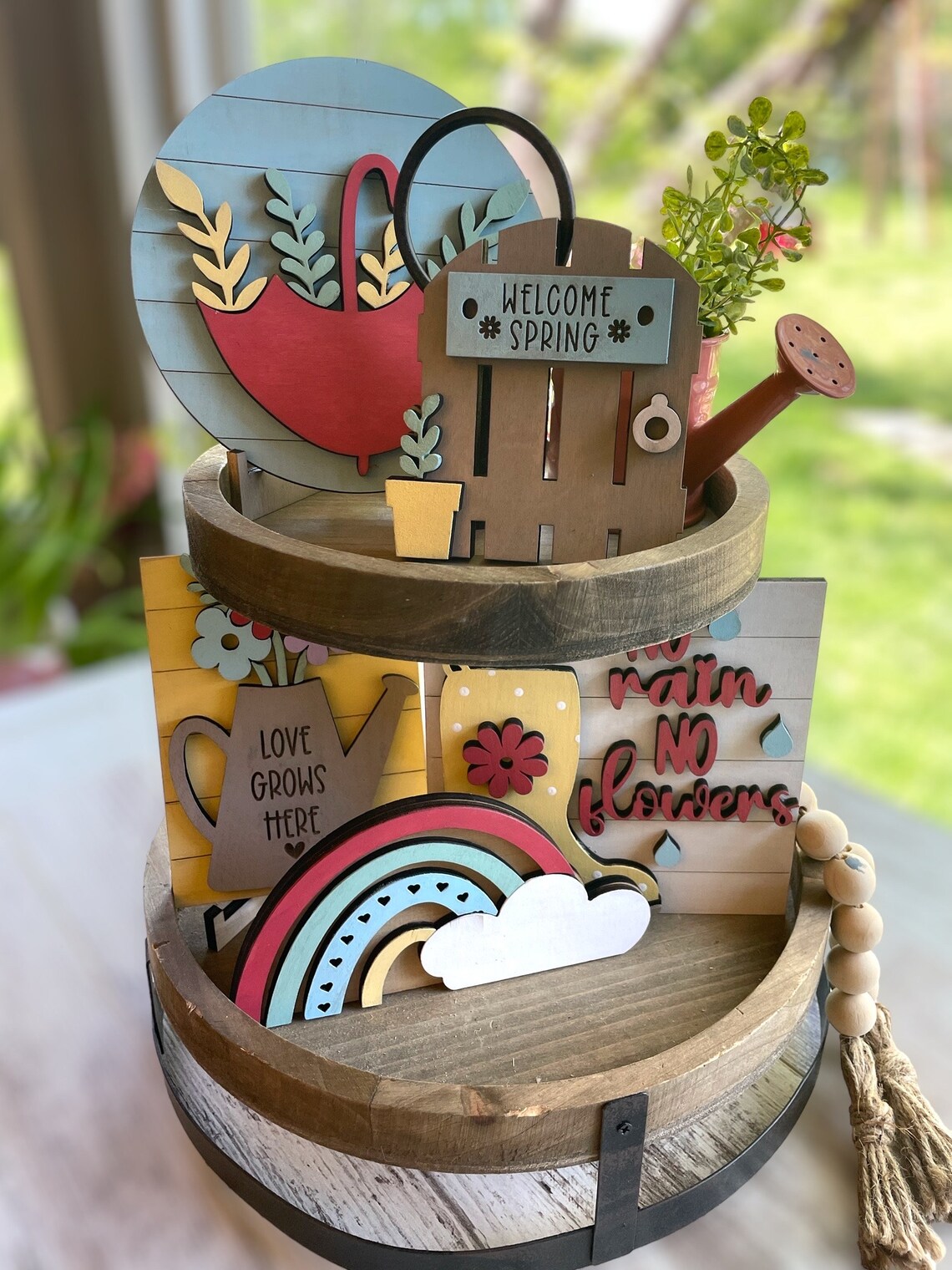 Spring Tiered Tray Spring Craft DIY Kit Tray Decor Wood Craft Kit ...