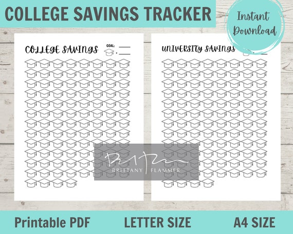 College Savings Tracker University Savings Tracker Instant | Etsy