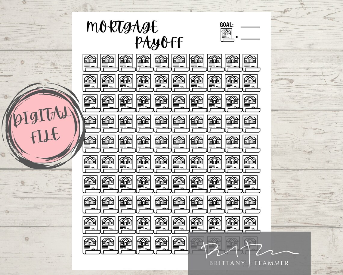 Printable Mortgage Payoff Tracker, Mortgage Payoff Chart, Letter Size ...