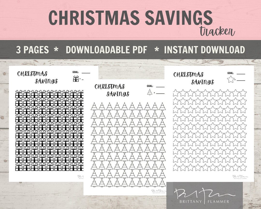 Printable Christmas Savings Chart, Christmas Fund, Gift Fund, Instant ...