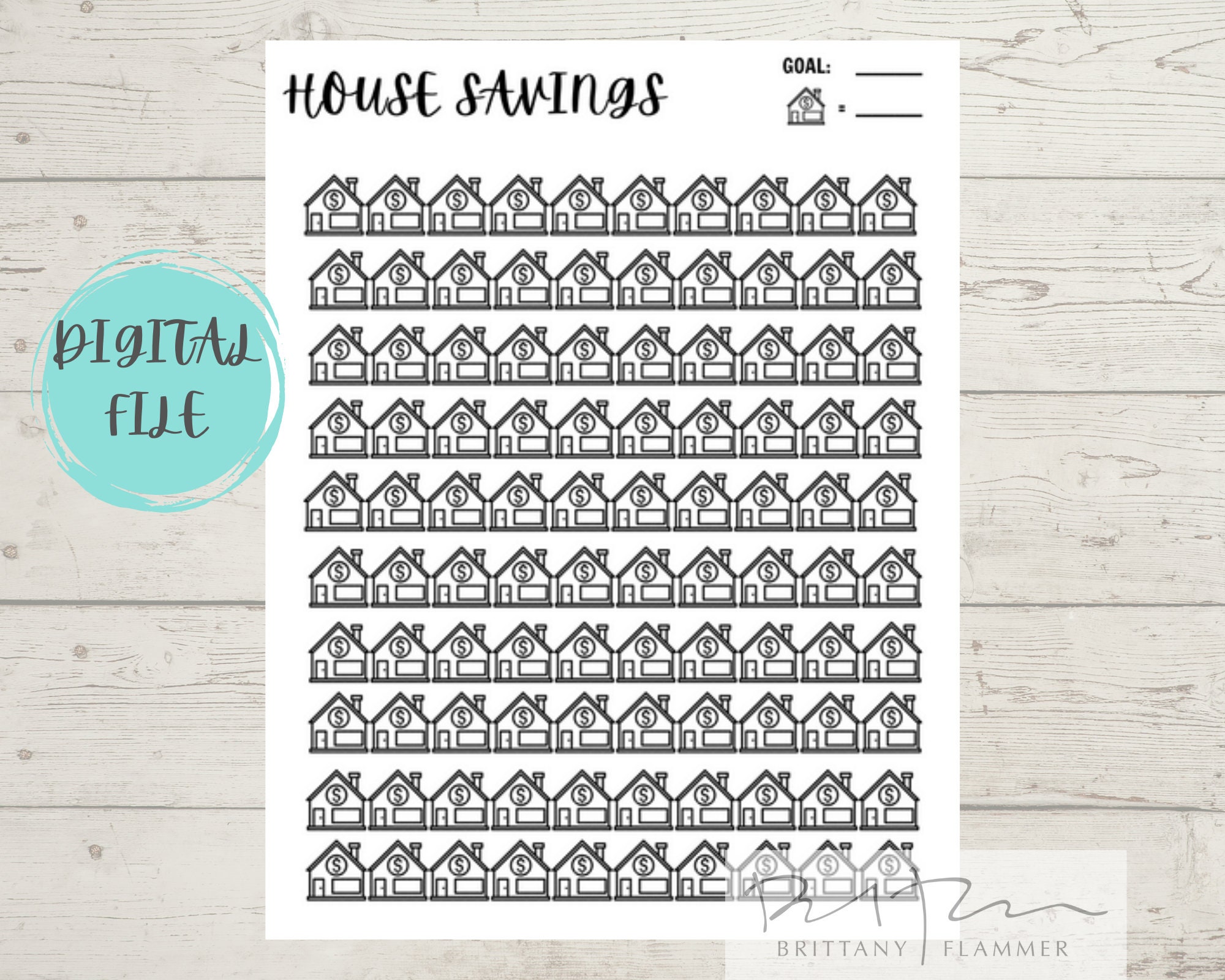 Printable House Savings Tracker Down payment Tracker | Etsy