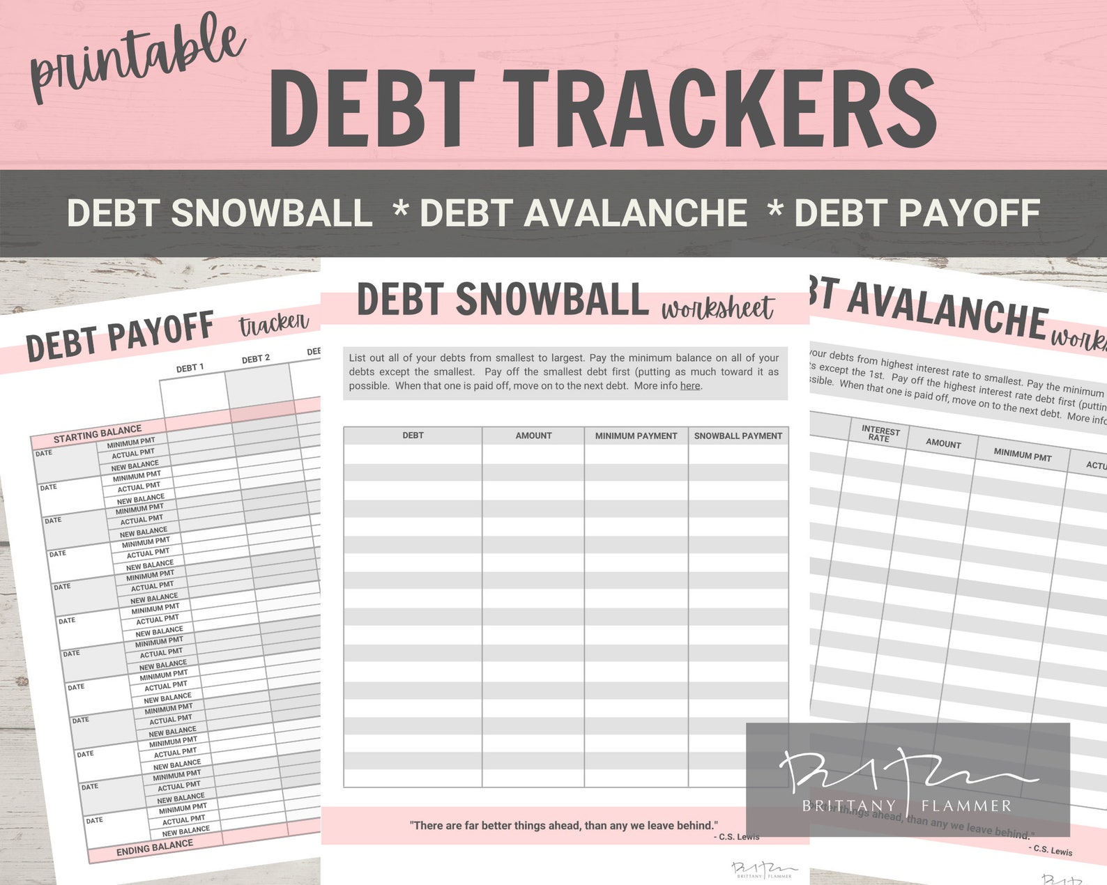 Printable Debt Payoff Tracker, Debt Snowball Worksheet, Debt Avalanche ...