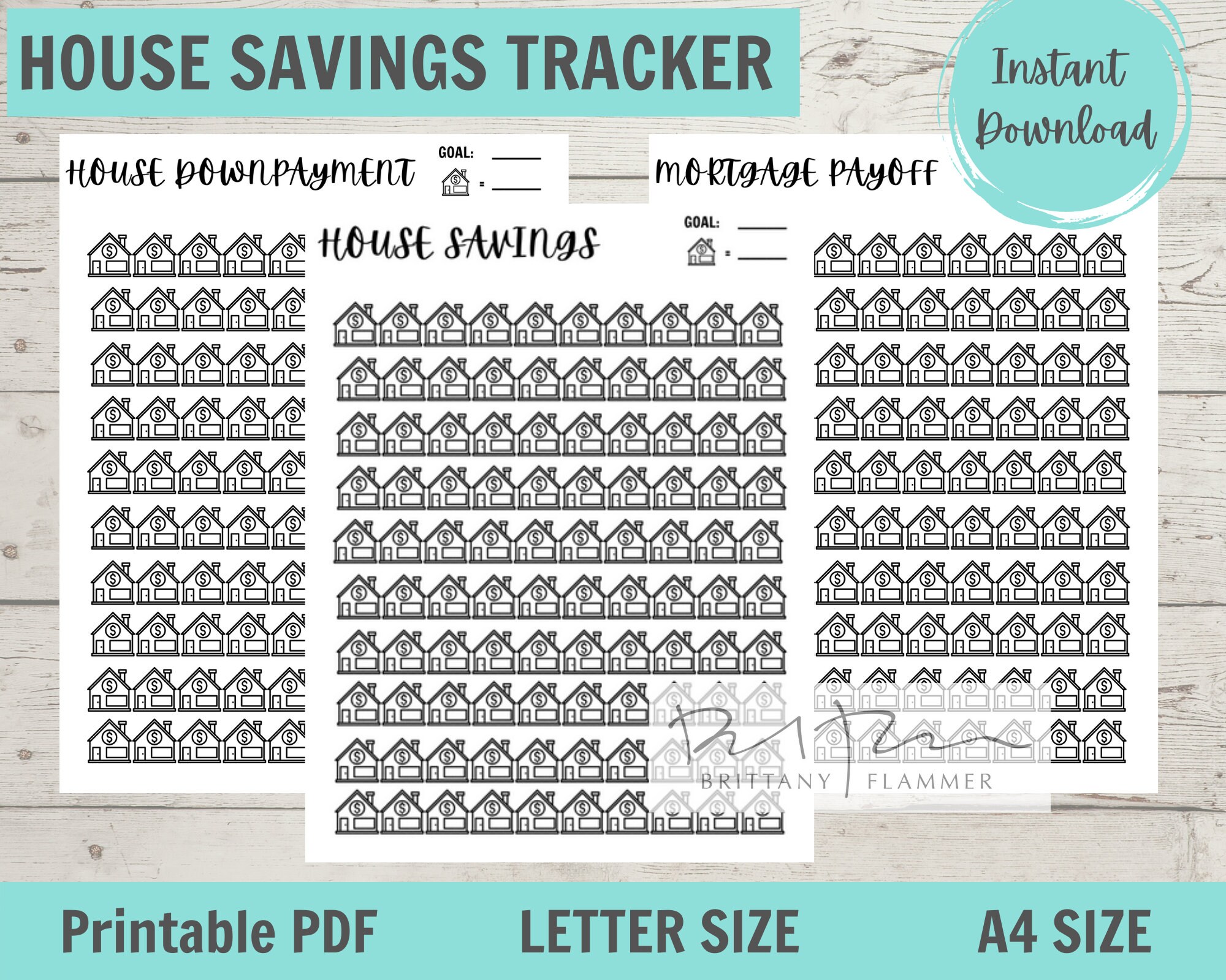 Printable House Savings Tracker Down payment Tracker | Etsy