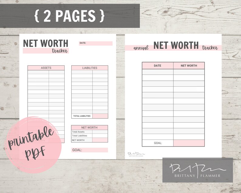 Printable Net Worth Tracker, PDF Net Worth Tracker - Etsy