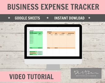 Business Tracker Google Sheets Digital File Small Business Expense and ...