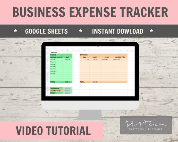 Business Expense Tracker Income and Expense Tracker GOOGLE - Etsy