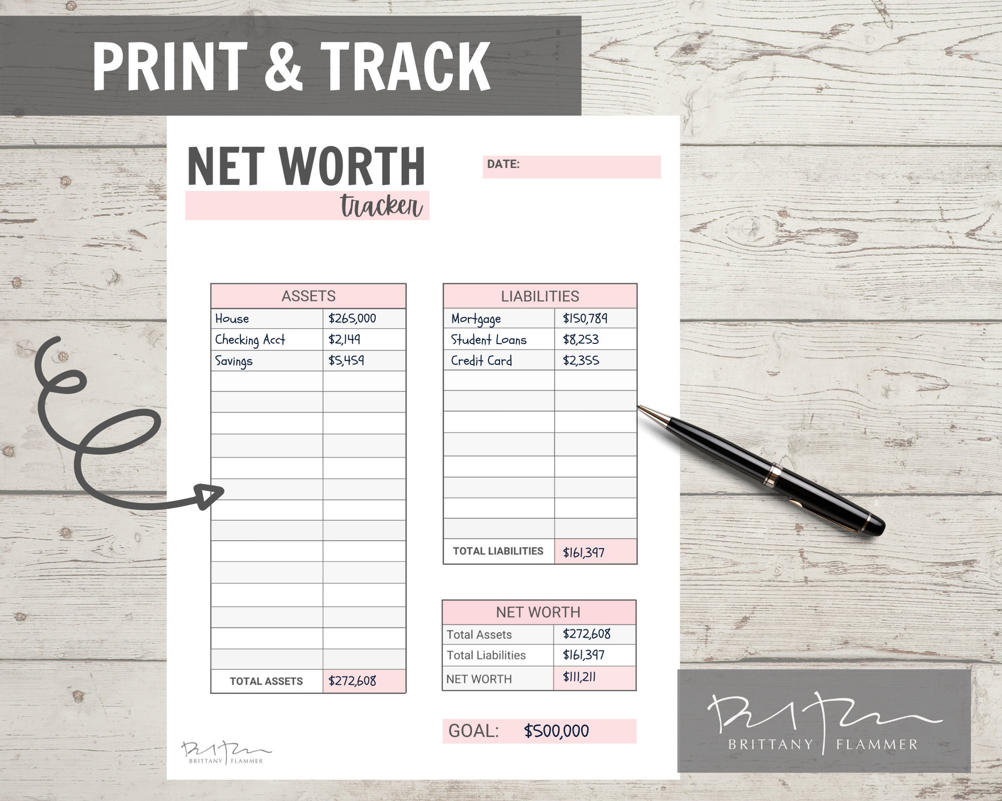 Printable Net Worth Tracker, PDF Net Worth Tracker - Etsy