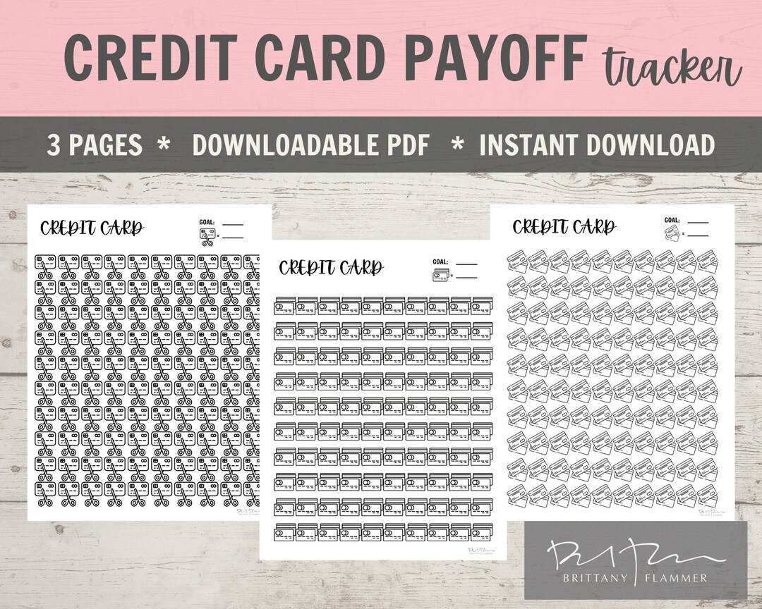 Credit Card Payoff Tracker, Credit Card Payoff Chart - Etsy