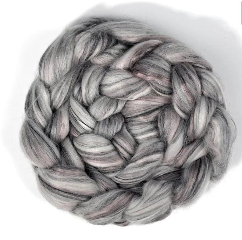 4 Oz Black Marble, Merino Silk, Braid, Combed Top, Roving, Spinning ...