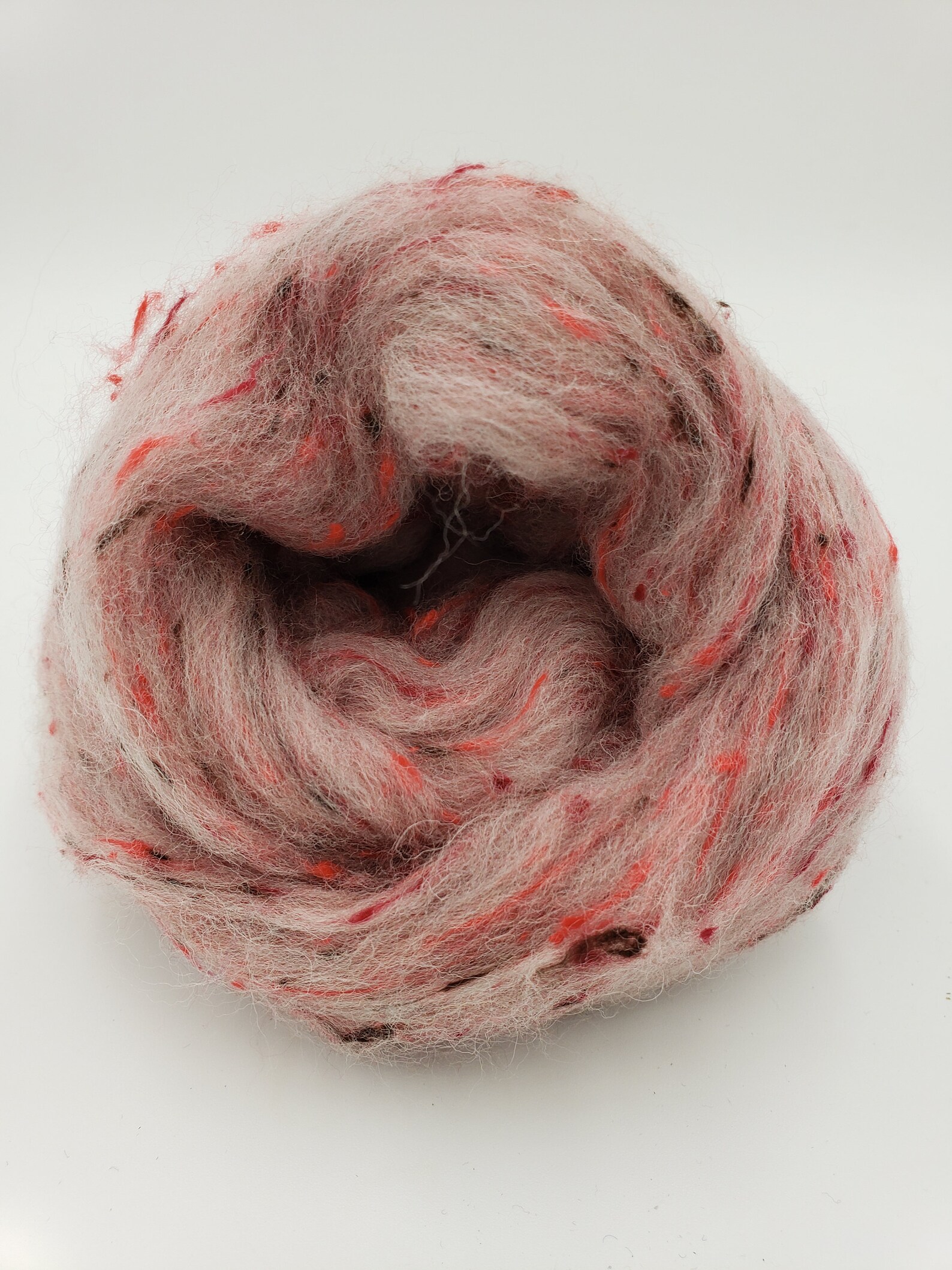 4 Oz Red Tweed Blend, South American Wool, Spinning Fiber, Wool, Combed ...