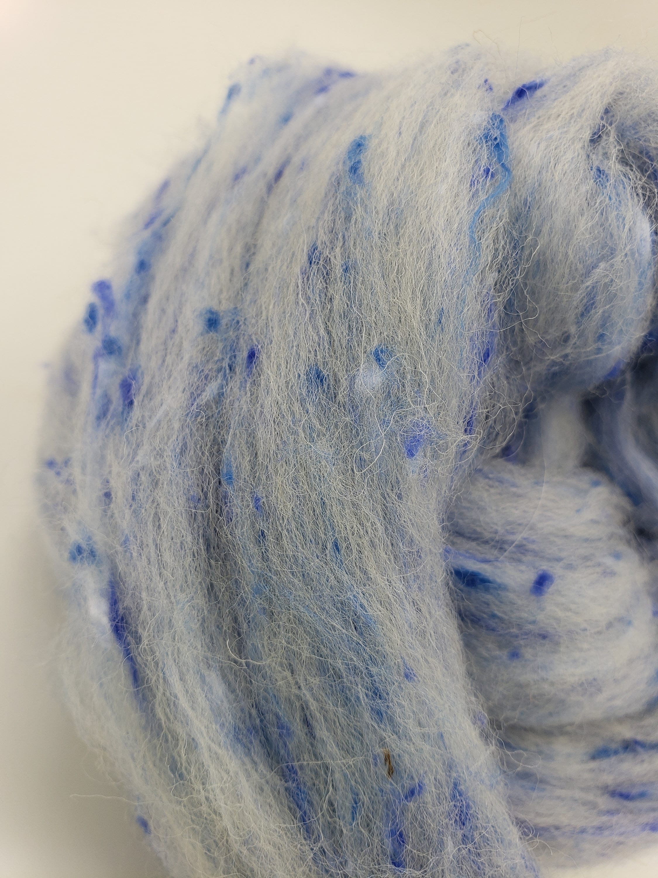 4 oz blue tweed blend South American wool spinning fiber | Etsy