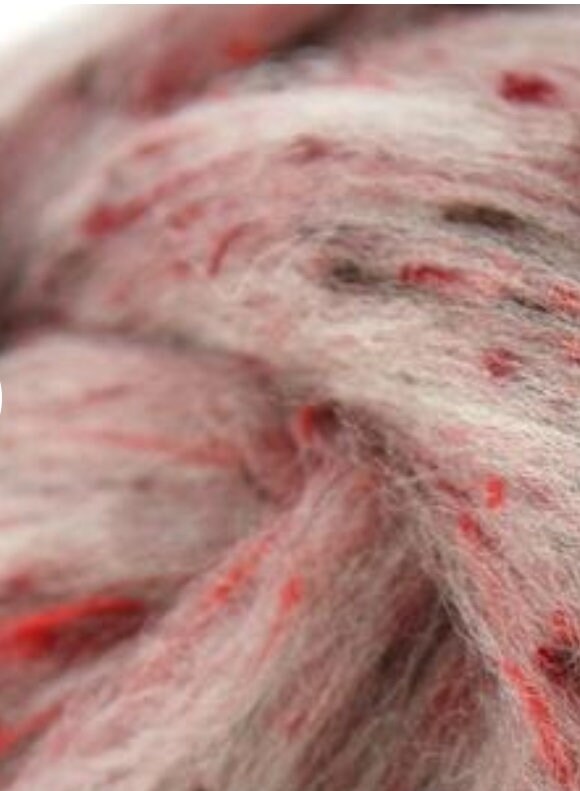 4 oz Red Tweed Blend South American wool spinning fiber | Etsy