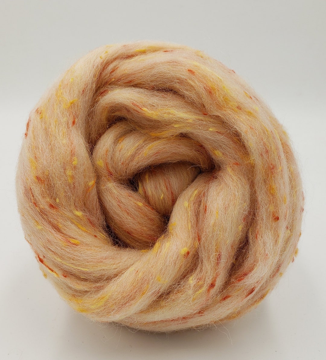 4 Oz Orange Tweed Blend, South American Wool, Spinning Fiber, Wool ...