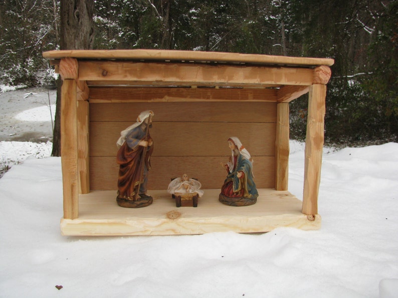 Shed Roof Nativity 12x7 Hand-crafted Wood - Etsy