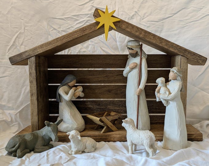 Nativity Creche Stable Includes Floor Hand-crafted Reclaimed Wood ...