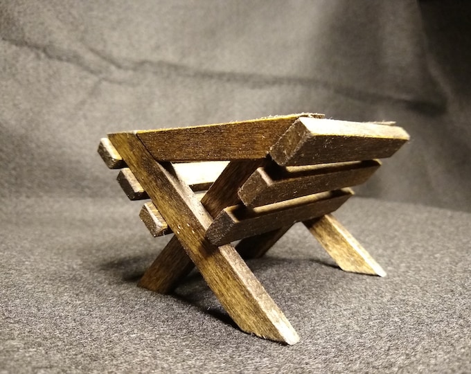 Wooden Manger for Nativity Creche Stable - Hand-crafted Reclaimed Wood ...