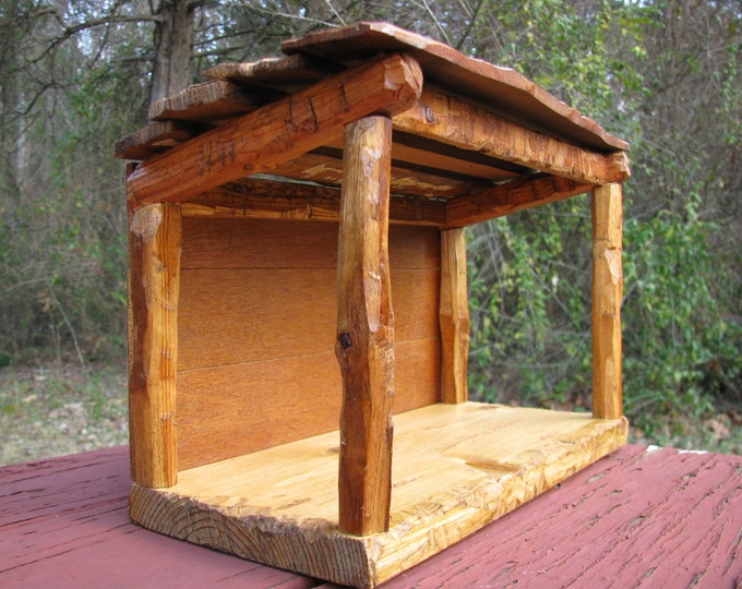Shed Roof Nativity 12"x7" - Hand-crafted Wood Christmas Stable - Creche ...