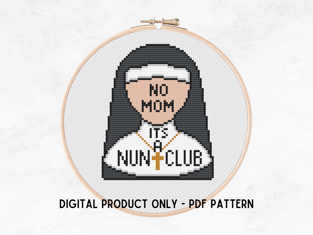 Nun Club Cross Stitch Pattern | Buffy Cross Stitch Pattern | Easy Cross ...