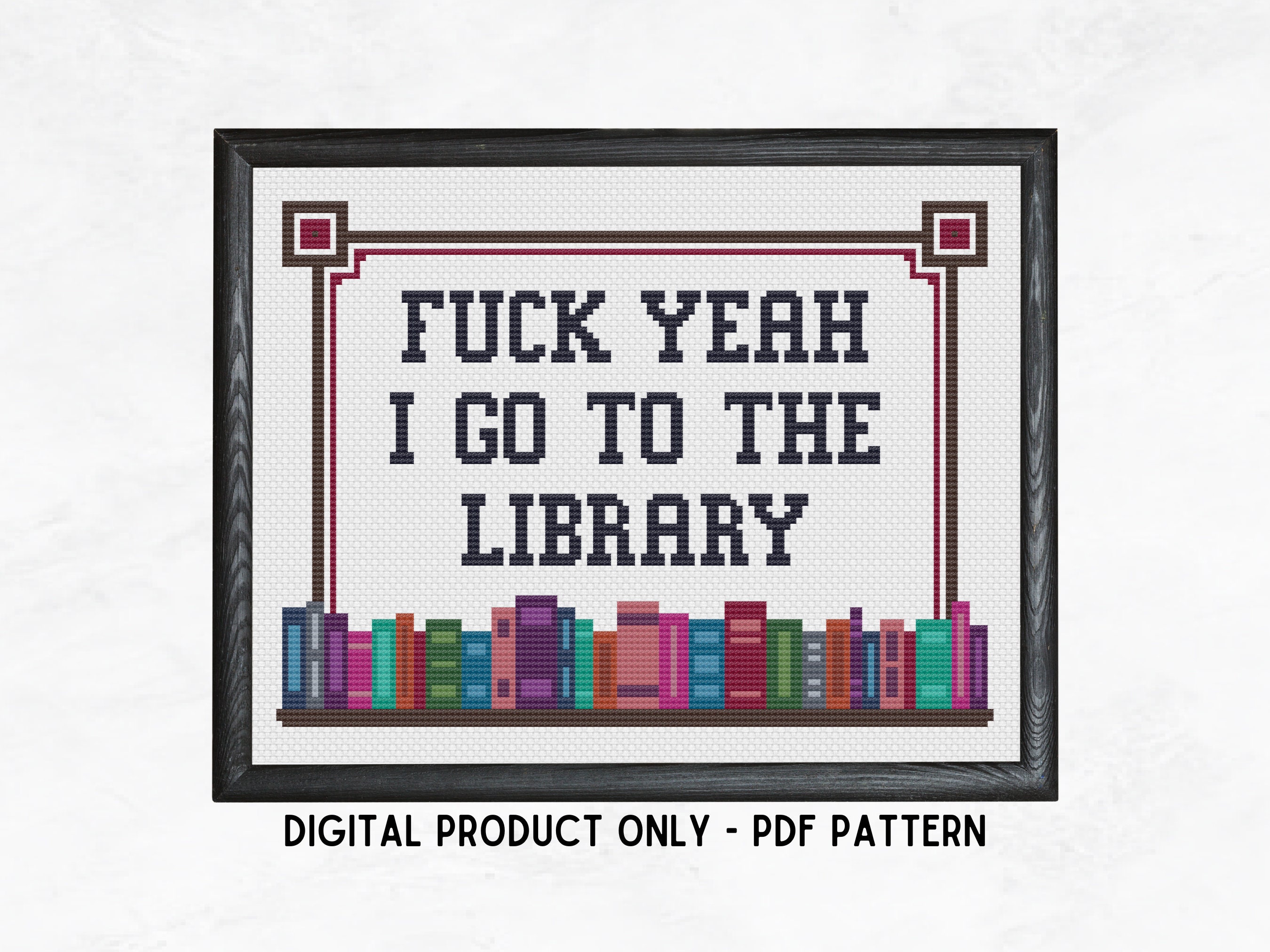 Library Cross Stitch Pattern PDF Digital Cross Stitch Pattern Book ...