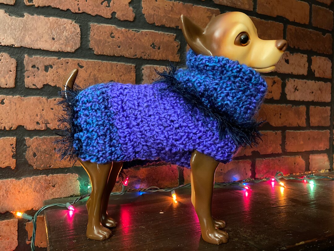 Glamour Girl, Custom Dog Sweater, Purple Dog Sweaters, Small Dog ...