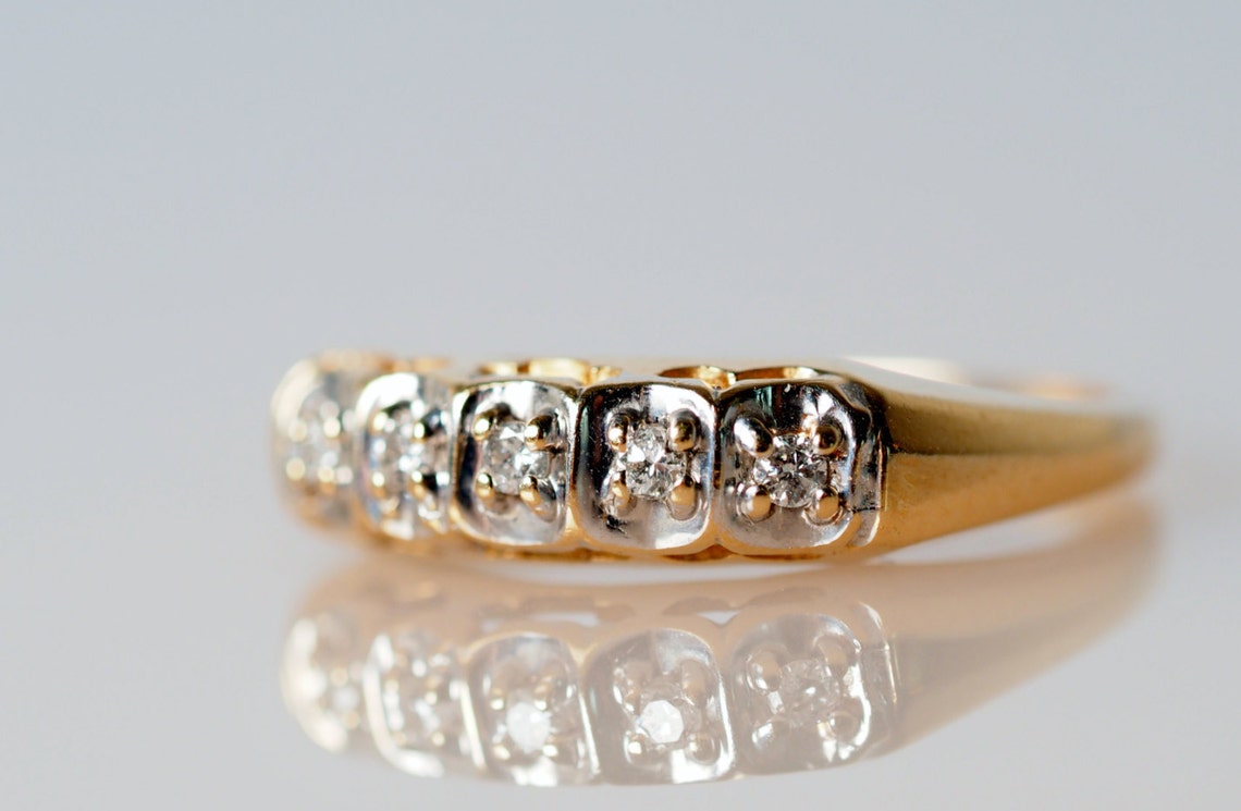 Vintage 1960's Diamond Engagement Ring .10 Cttw VEG 126 - Etsy