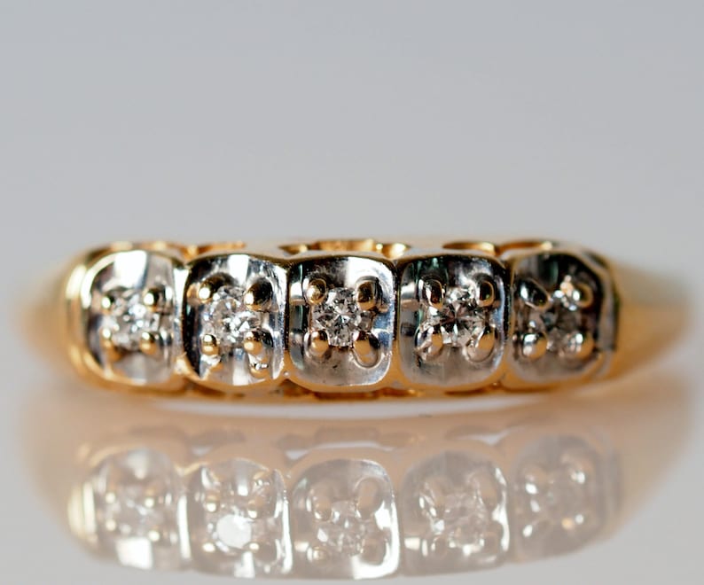 Vintage 1960's Diamond Engagement Ring .10 Cttw VEG 126 - Etsy