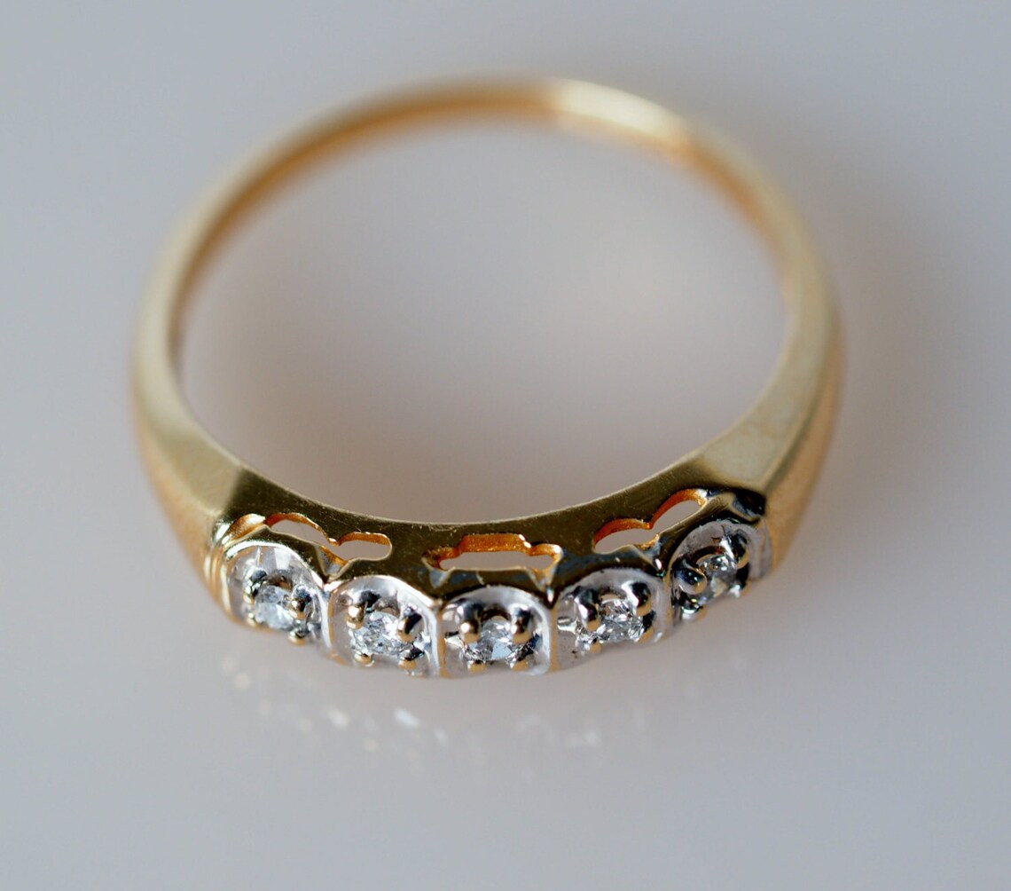 Vintage 1960's Diamond Engagement Ring .10 Cttw VEG 126 - Etsy