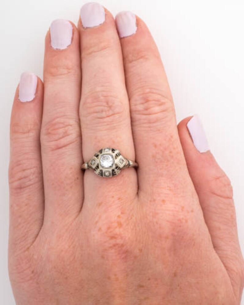 Retro Vintage 1940s Symmetrical Filigree Ring With Old - Etsy