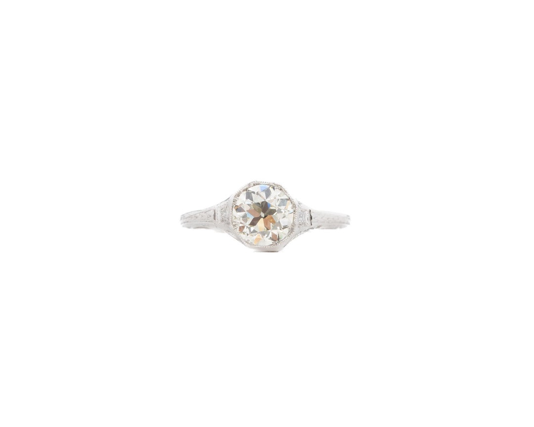 Circa 1920s Platinum Gia 1.20ct Old European Diamond Engagement Ring ...