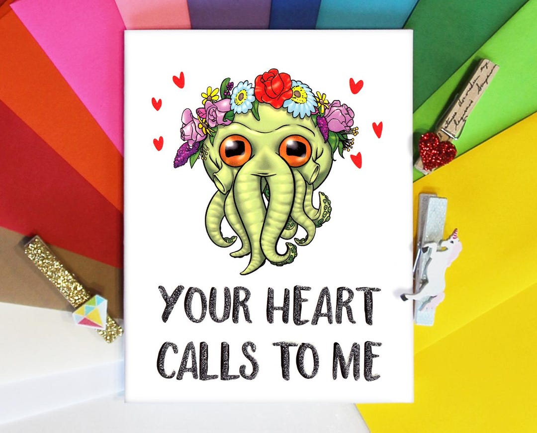 Cthulhu Valentines Day Card - Card for Cthulhu Fan - Etsy