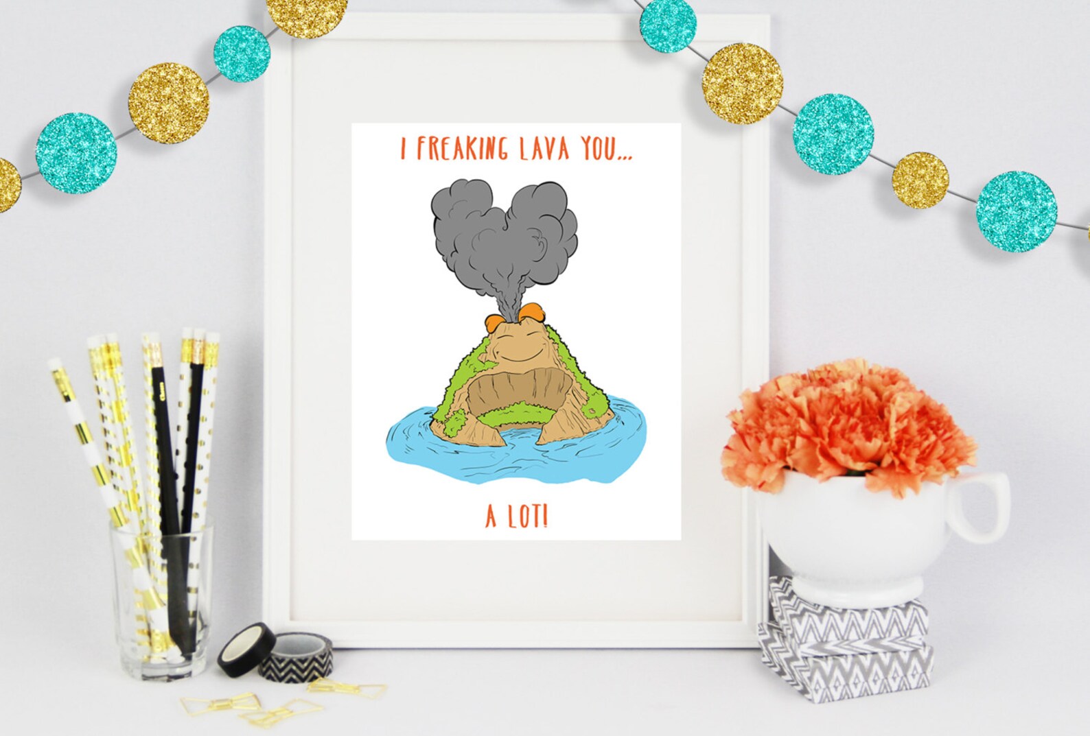 I Lava You a Lot, Poster Print, Poster Art, Wall Art, Colorful Art ...