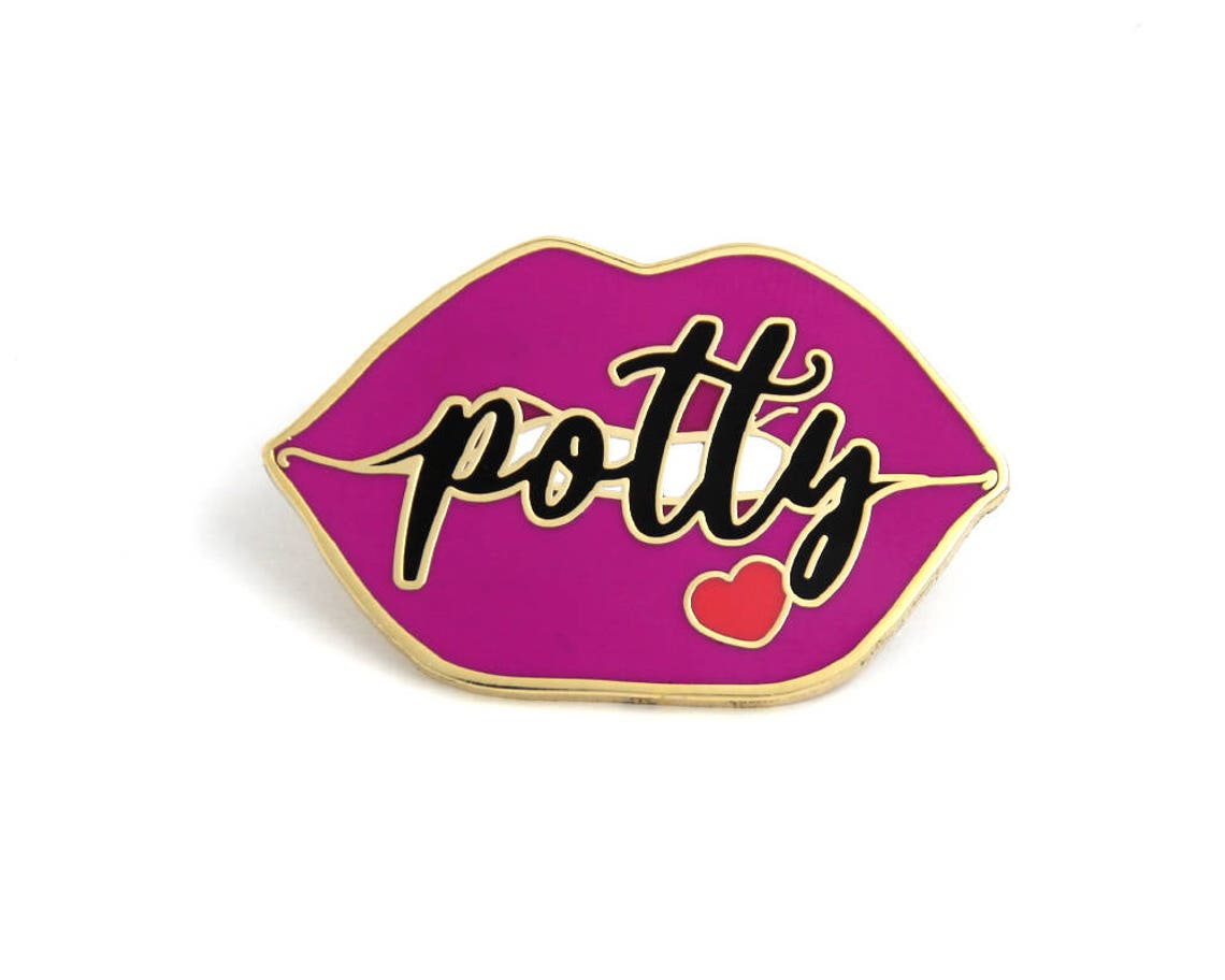 Gift for Her, Valentines Day Gift, Potty Mouth Enamel Pin, Cute Enamel ...