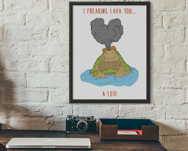 I Lava You a Lot Poster Print Poster Art Wall Art Colorful | Etsy