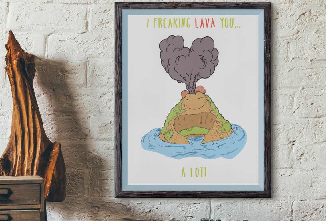 I Lava You a Lot Poster Print Gift for Her Gift for Him - Etsy