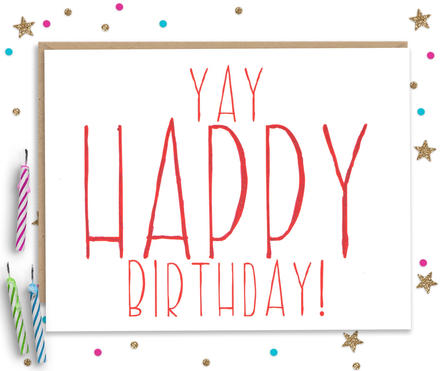 Yay Happy Birthday Happy Birthday Card Birthday Card Funny | Etsy