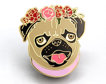 Pug Hard Enamel Pin Enamel Pins Rainbow Pins Cute Pins - Etsy