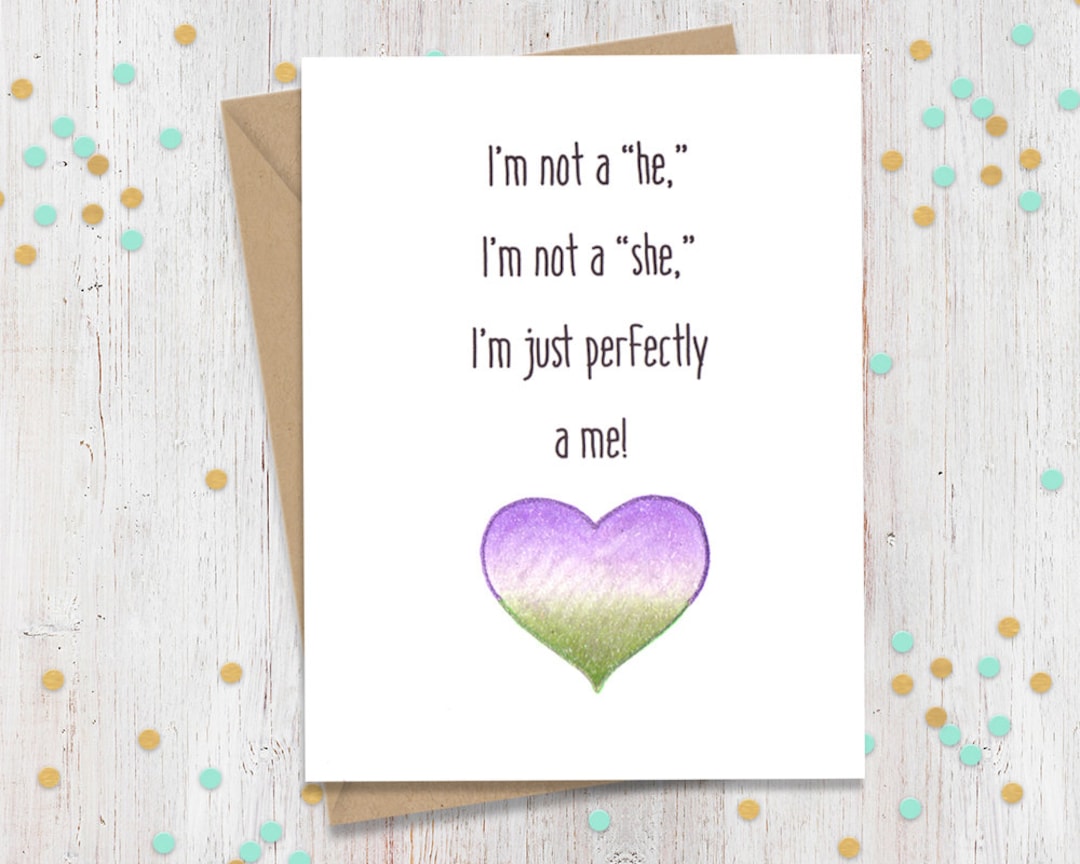 Non-binary Pride Card, Coming Out of Closet, Coming Out, LGBTQ ...
